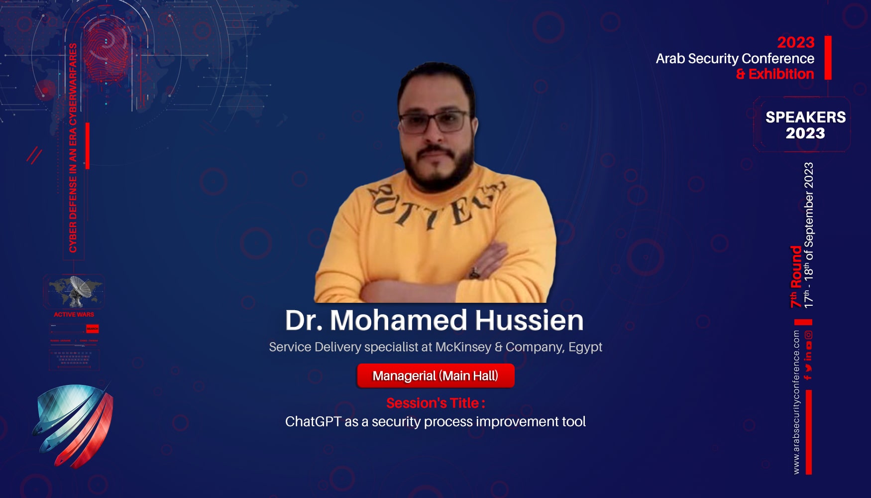 Dr Mohamed Hussien Arab Security Conference Speaker 2023 